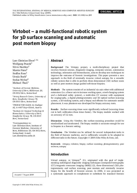Pdf Virtobot A Multi Functional Robotic System For 3d Surface