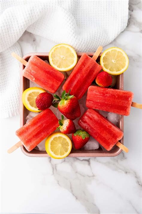 Keep Cool With These Lemon Strawberry Popsicles