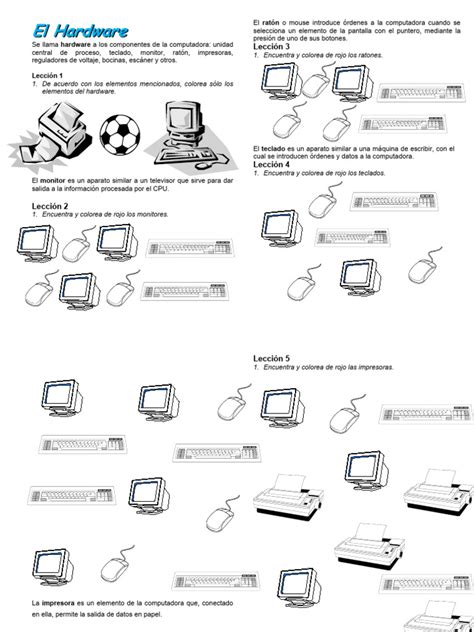 El Hardware Para Segundo De Primaria Pdf Hardware De La Computadora Equipo De Oficina