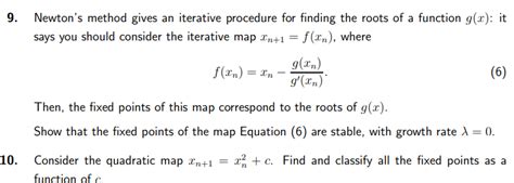 Solved Newton S Method Gives An Iterative Procedure For Chegg