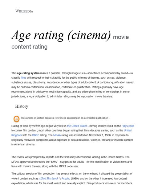 Age Rating Cinema Wikipedia The Free Encyclopedia Pdf