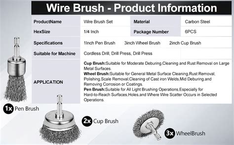 6pcs Professional Wire Wheel Brush Set Carbon Steel Cup