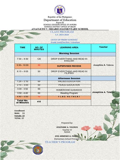 Classroom Program Catch Up Friday Pdf Behavior Modification Educational Organizations