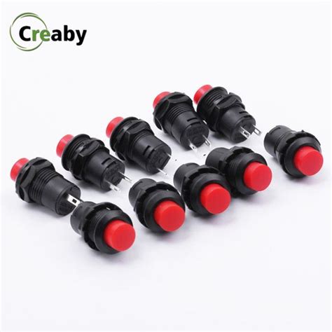 5pcs 12mm Round Self Locking Push Button Switch On Off Car Boat