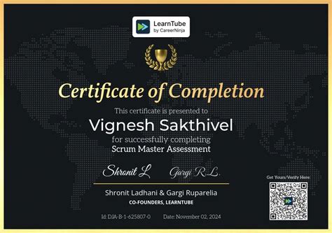 Vignesh Sakthivel On Linkedin Scrummaster Agile Continuouslearning Certification