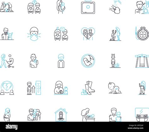 Companionship Linear Icons Set Friendship Bonding Togetherness