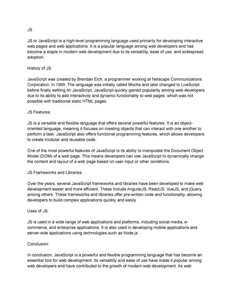 D Facts Js Js Or Javascript Is A High Level Programming Language