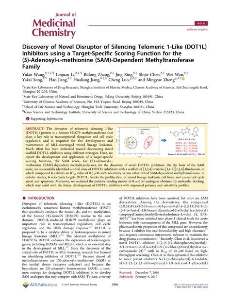 Pdf Discovery Of Novel Disruptor Of Silencing Telomeric 1 Like Doti L Inhibitors Using A