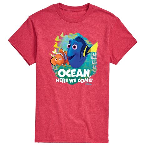 Disney Finding Dory Ocean Here We Come Mens Short Sleeve Graphic T