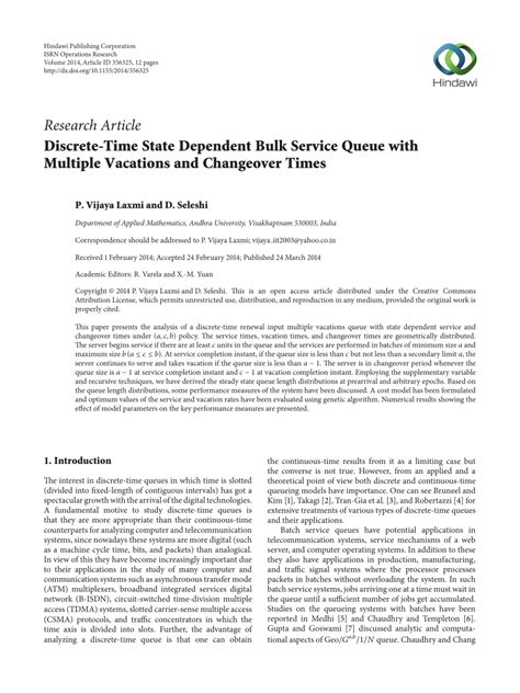 pdf discrete time state dependent bulk service queue with multiple
