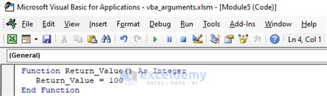 How To Create A Vba Function With Arguments In Excel 4 Examples