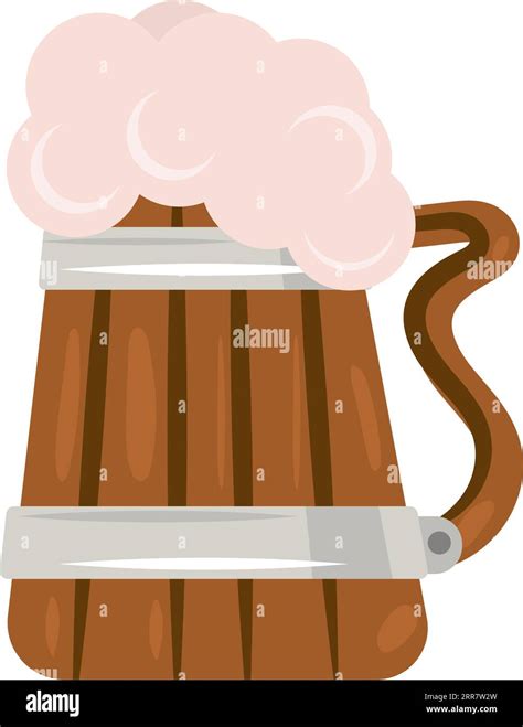 Oktoberfest Wooden Beer Mug Stock Vector Image And Art Alamy