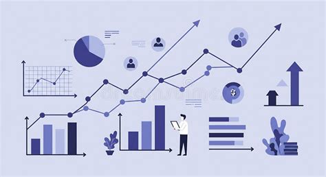 Abstract Illustration Depicting Various Data Visualization Elements On A Light Blue Stock