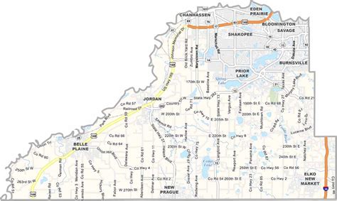 Scott County Map Minnesota Us County Maps