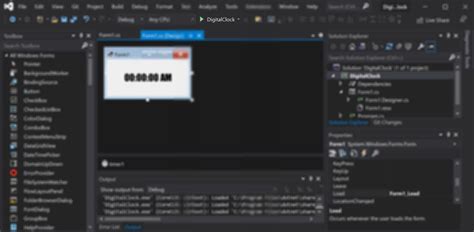 winforms create a digital clock that updates every second