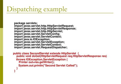 PPT SERVLETS Dispatching Monitoring Filtering PowerPoint Presentation ID