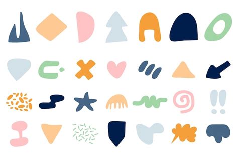 Premium Vector Collection Of Hand Drawn Flat Abstract Shapes