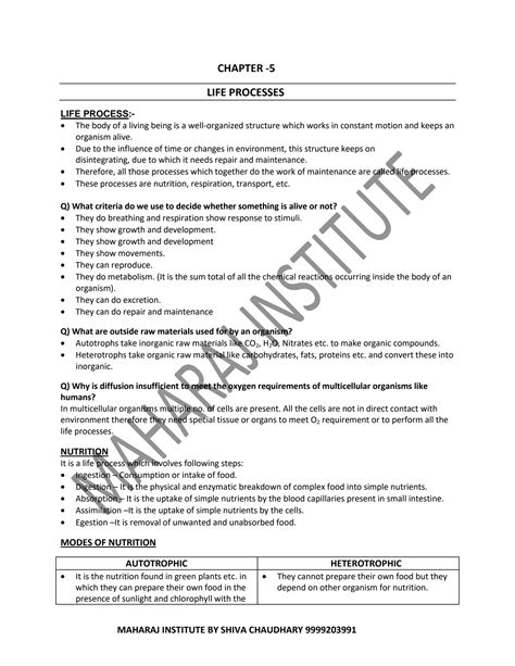 Solution Class 10 Chapter 5 Life Processes Studypool