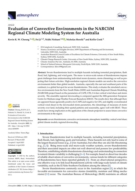 Pdf Evaluation Of Convective Environments In The Narclim Regional Climate Modeling System For