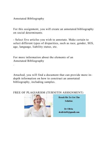 Annotated Bibliographyfor This Assignment You Will Create An Docx