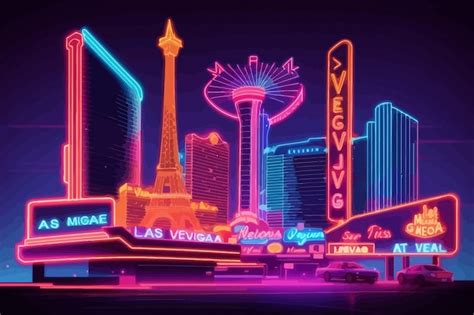 Las Vegas Strip Night View Vectors And Illustrations For Free Download