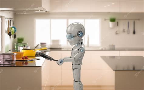 Premium Photo | 3d rendering chef robot or assistant robotic boy ...