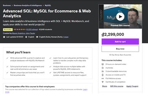 Share Advanced Sql Mysql For Ecommerce And Web Analytics