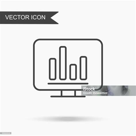 그래프와 함께 현대적이 고 간단한 벡터 일러스트 레이 션 모니터 아이콘 응용 프로그램 웹사이트 인터페이스 비즈니스 프레 젠 테이