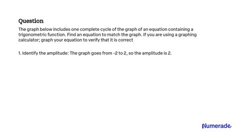 solved the graph below includes one complete cycle of the graph of an