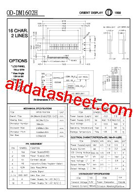 1602H Datasheet PDF List Of Unclassifed Manufacturers
