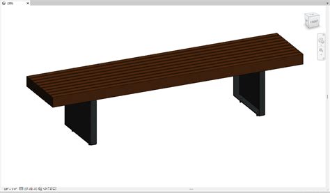 Frame Wooden Bench Revit Model 3d Revit 2019rfa