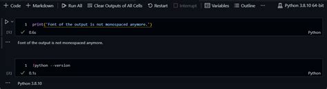 Font Of Jupyter Notebook Output Is Not Monospaced Anymore · Issue 144417 · Microsoftvscode