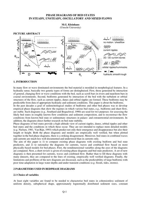 Pdf Phase Diagrams Of Bed States In Steady Unsteady Oscillatory And Mixed Flows Paper Q