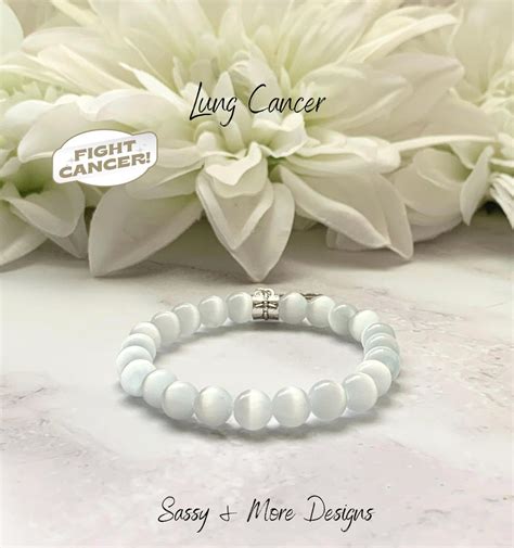 Lung Cancer Support Awareness Bracelet White Cancer Ribbon Hope
