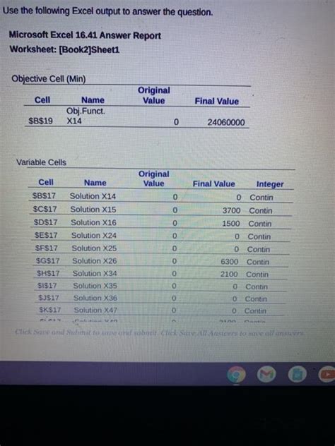 Solved Use The Following Excel Output To Answer The