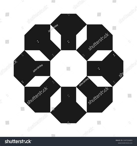 Radial Octagon Shapes Negative Space Icon Stock Vector Royalty Free