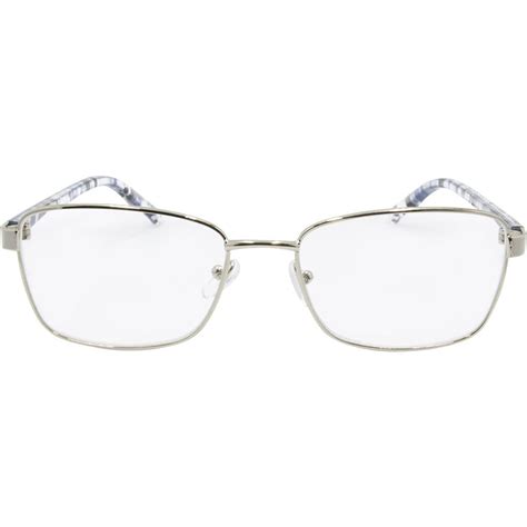 Metal Lm 4140 Rectangle Unisex Reading Glasses Silver Black Ice