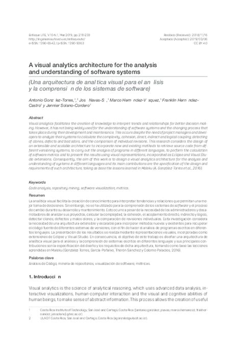 Pdf A Visual Analytics Architecture For The Analysis And Understanding Of Software Systems Pdf A Visual Analytics Architecture For The Analysis And Understanding Of Software Systems