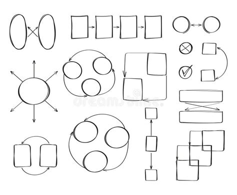 Doodle Style Infographics Featuring Blank Circles Arrows And Square