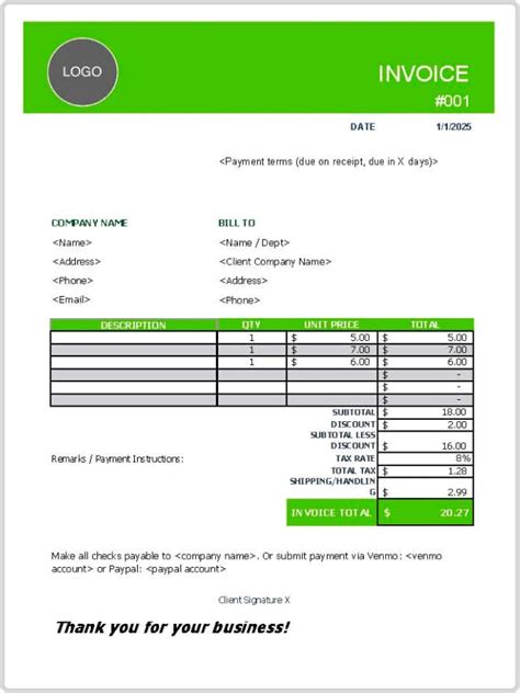 Tiling Invoice Templates