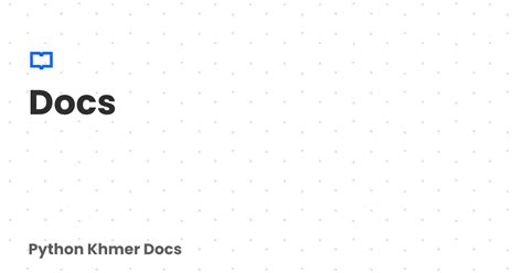Docs Python Khmer