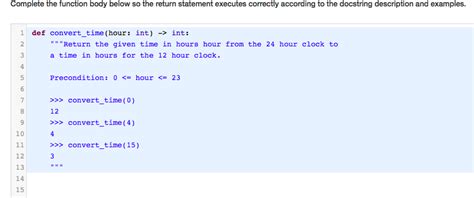 Solved Complete The Function Body Below So The Return