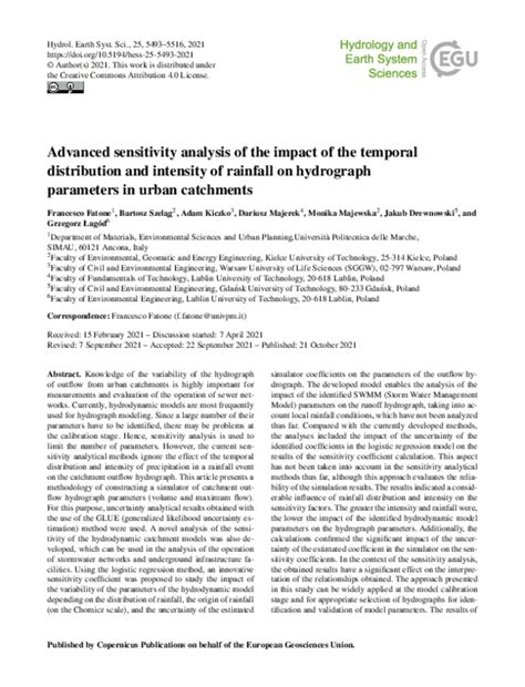 Pdf Advanced Sensitivity Analysis Of The Impact Of The Temporal