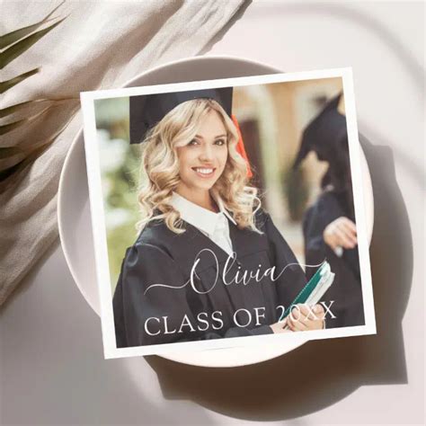 Class Of 2025 Photo Graduation Graduate Napkins Zazzle