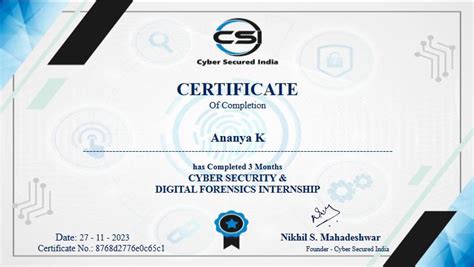 Ananya K On Linkedin Cybersecurity Cyberawareness Csi
