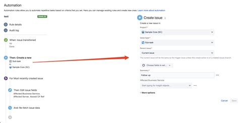 how to copy assets custom fields values to a subtask using automation