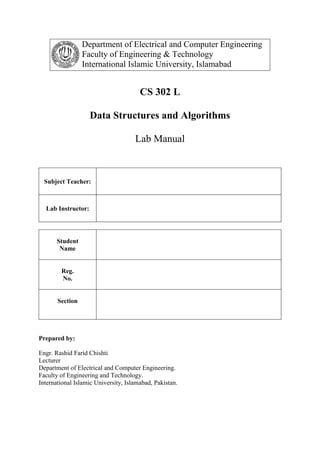Lab Manual Data Structure And Algorithm Docx