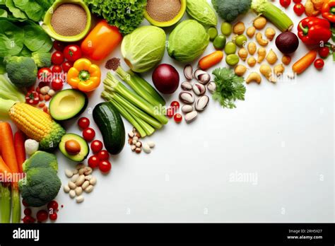 An Overhead Shot Capturing A Diverse Selection Of Healthy Foods
