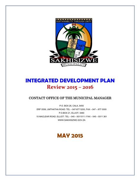 pdf integrated development plan review 2015 2016 · integrated