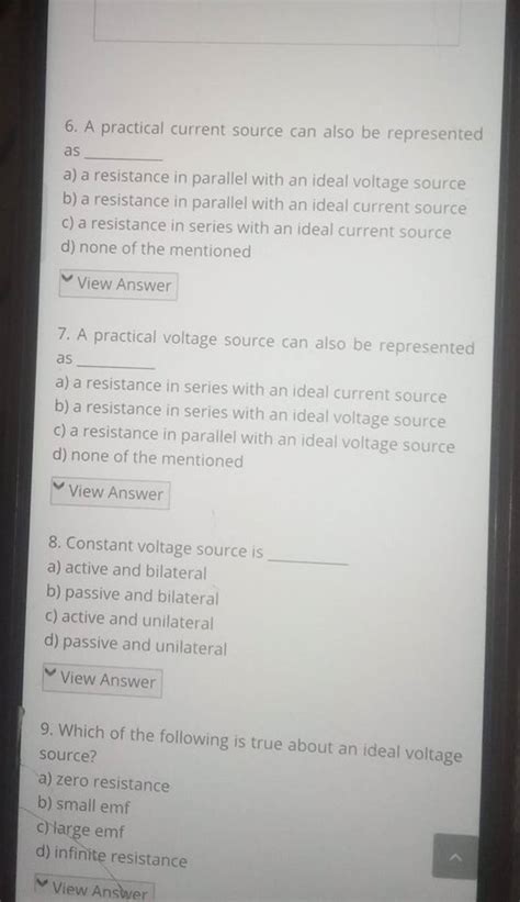 A Practical Current Source Can Also Be Represented As Filo